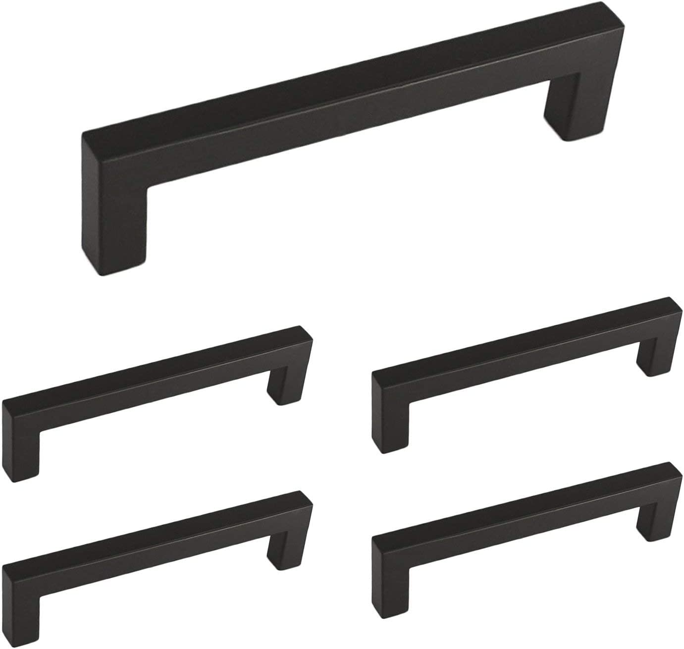 HYKE 5 Pack Black Cabinet Handles, Black Kitchen Cabinet Handles, rawer ...