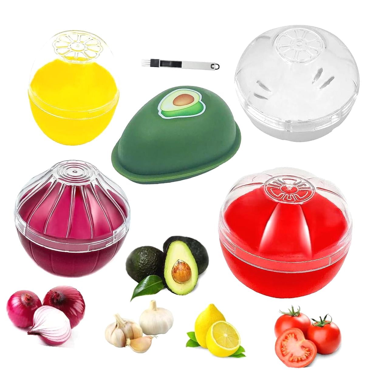 HYKE 5-Piece Set: Onion, Garlic, Lemon, and Tomato Savers for ...