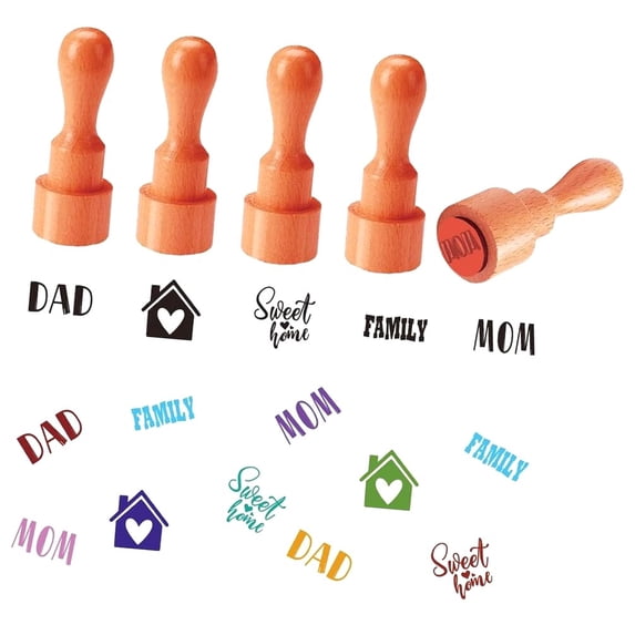 HYKE 5 Styles Theme and Stamp, Wooden Stamp, Designs for Scrapbooking ...
