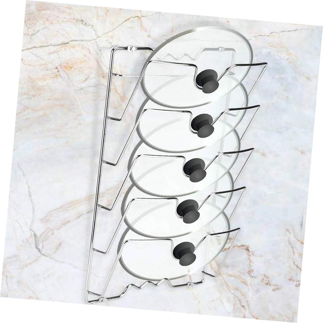 HYKE 5-Tiers Pot Lid Rack, Wall Mount Pot Lid Holder Multi Tiers Pan ...