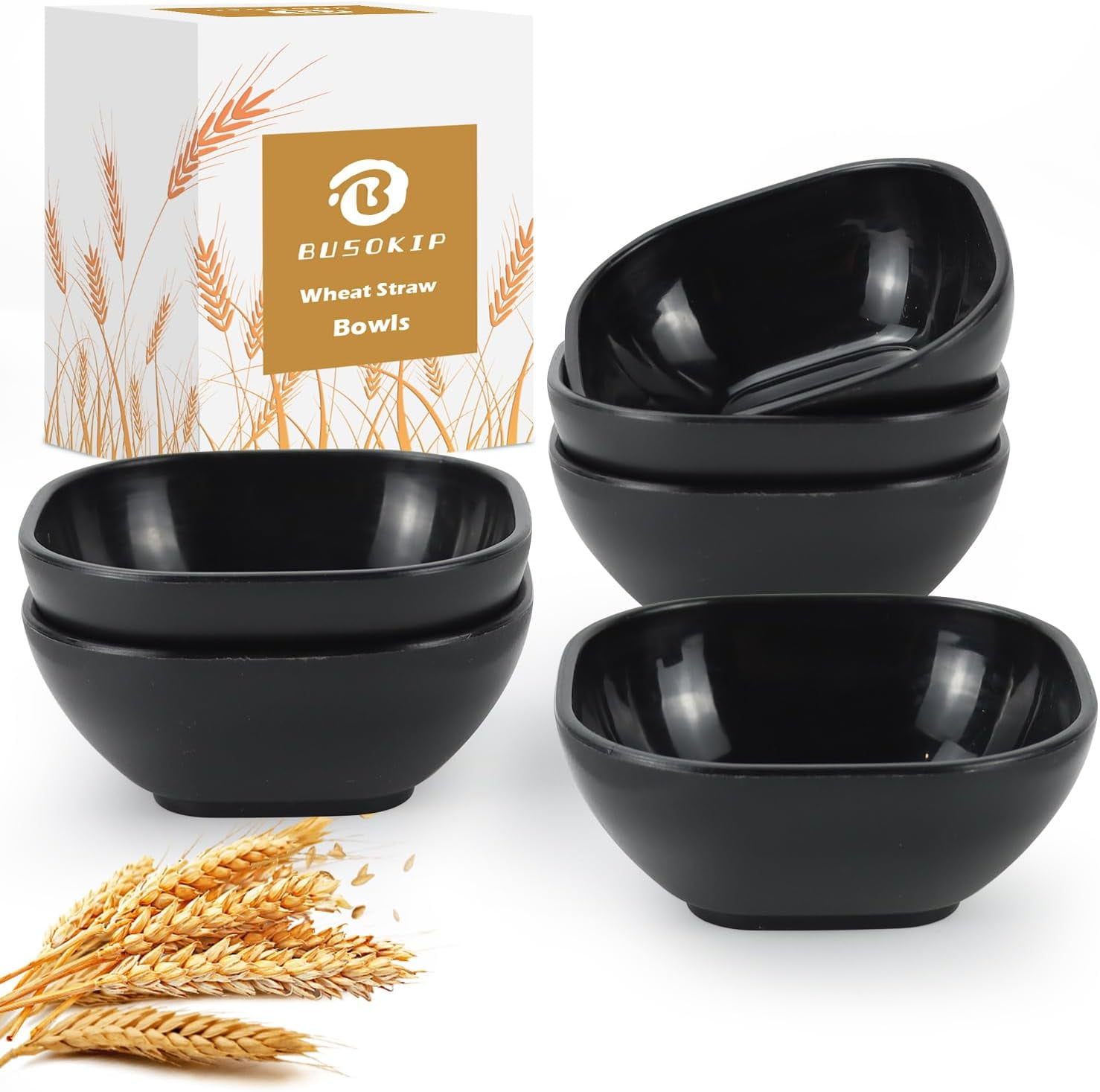HYKE 5 oz Soy Sauce Dishes, 6 Pack Wheat Straw Small Dipping B, Sauce B ...