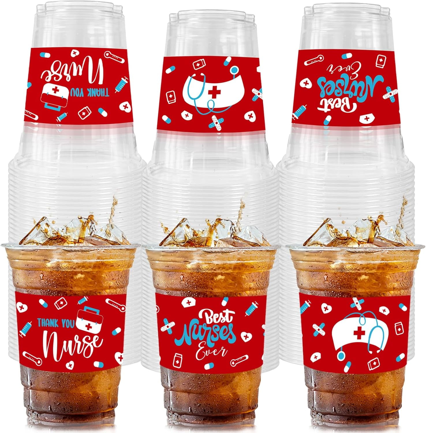 HYKE 50 Count Nurse Graduation Party Cups, 12 oz Doctor Nurse Medical ...