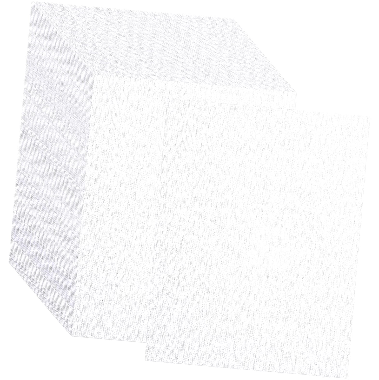 HYKE 50 Linen Textured Cardstock White 250g/92lb Cover Printer Paper, 5 ...