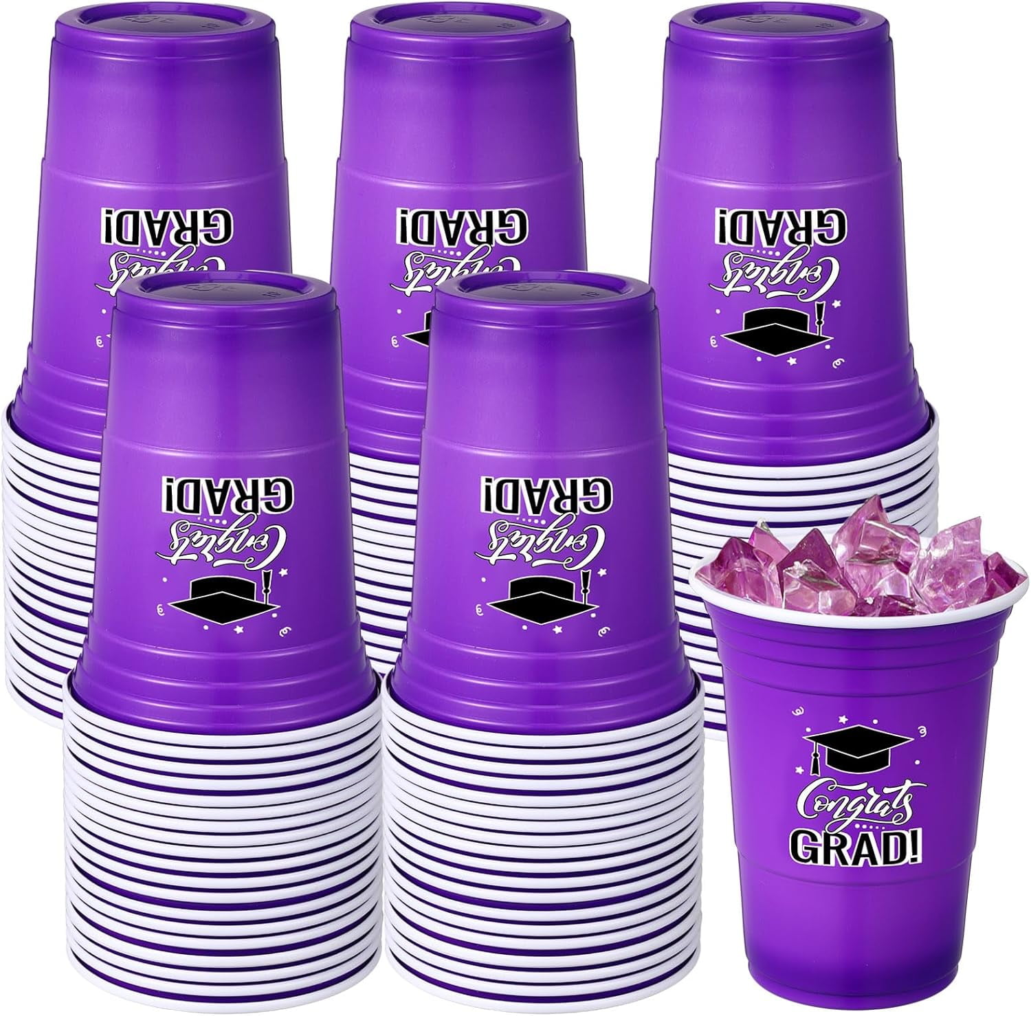 HYKE 50 Pack Graduation Cups Bulk 16 oz Congrats Grad Cups 2025 ...