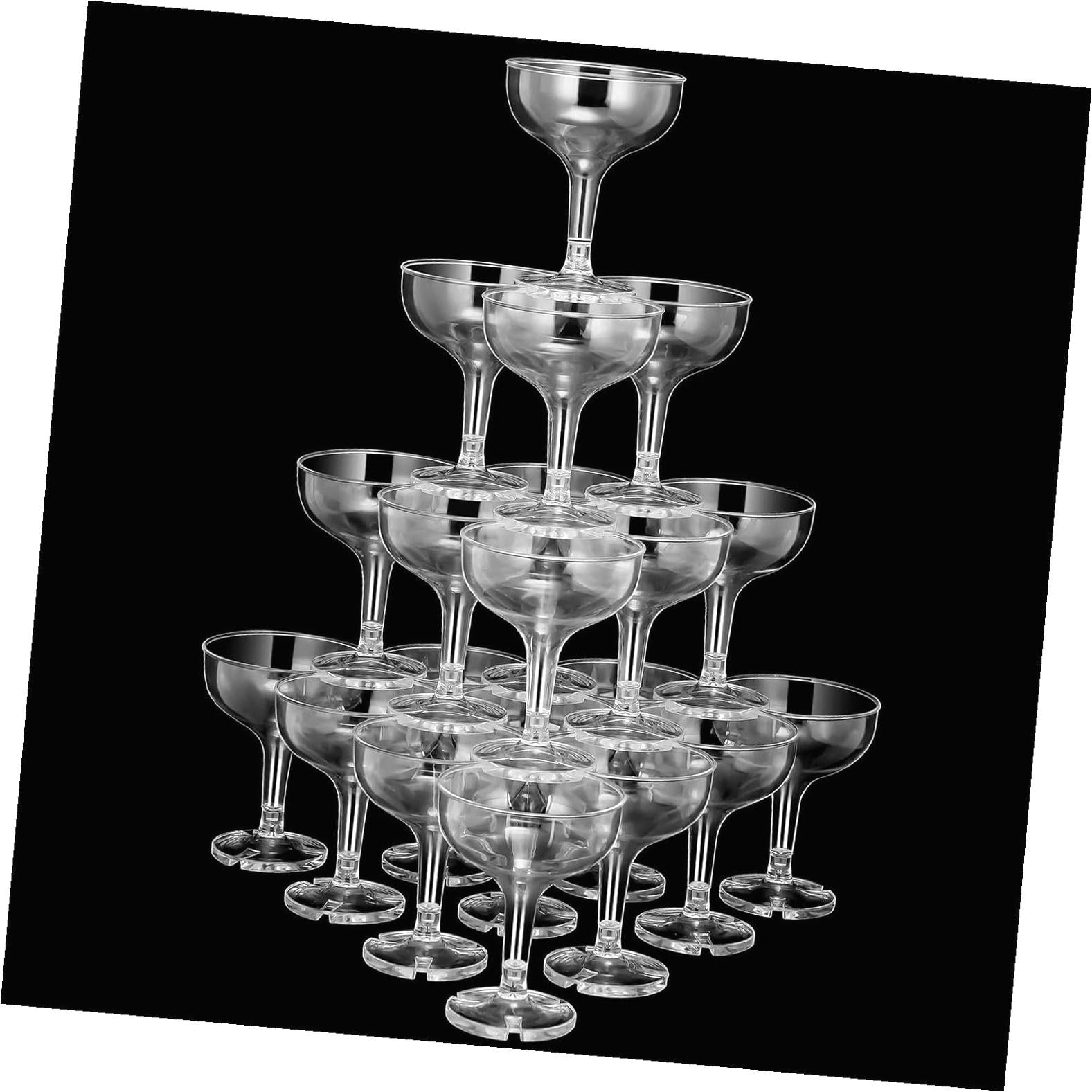 HYKE 50 Pcs Glasses 5 oz Unbreakable Plastic Martini Glasses Cups ...