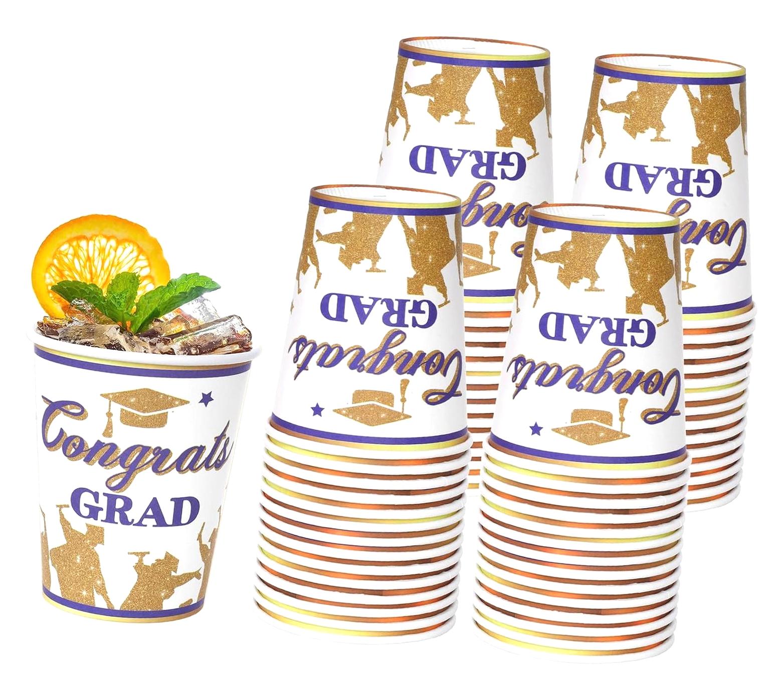 HYKE 50 Pcs Graduation Cups Class of 2025, Celebration Drinkware for ...