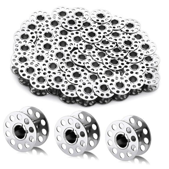 HYKE 50 Pcs Metal Bobbins, Metal Sewing Machine Bobbins Metal Bobbins ...