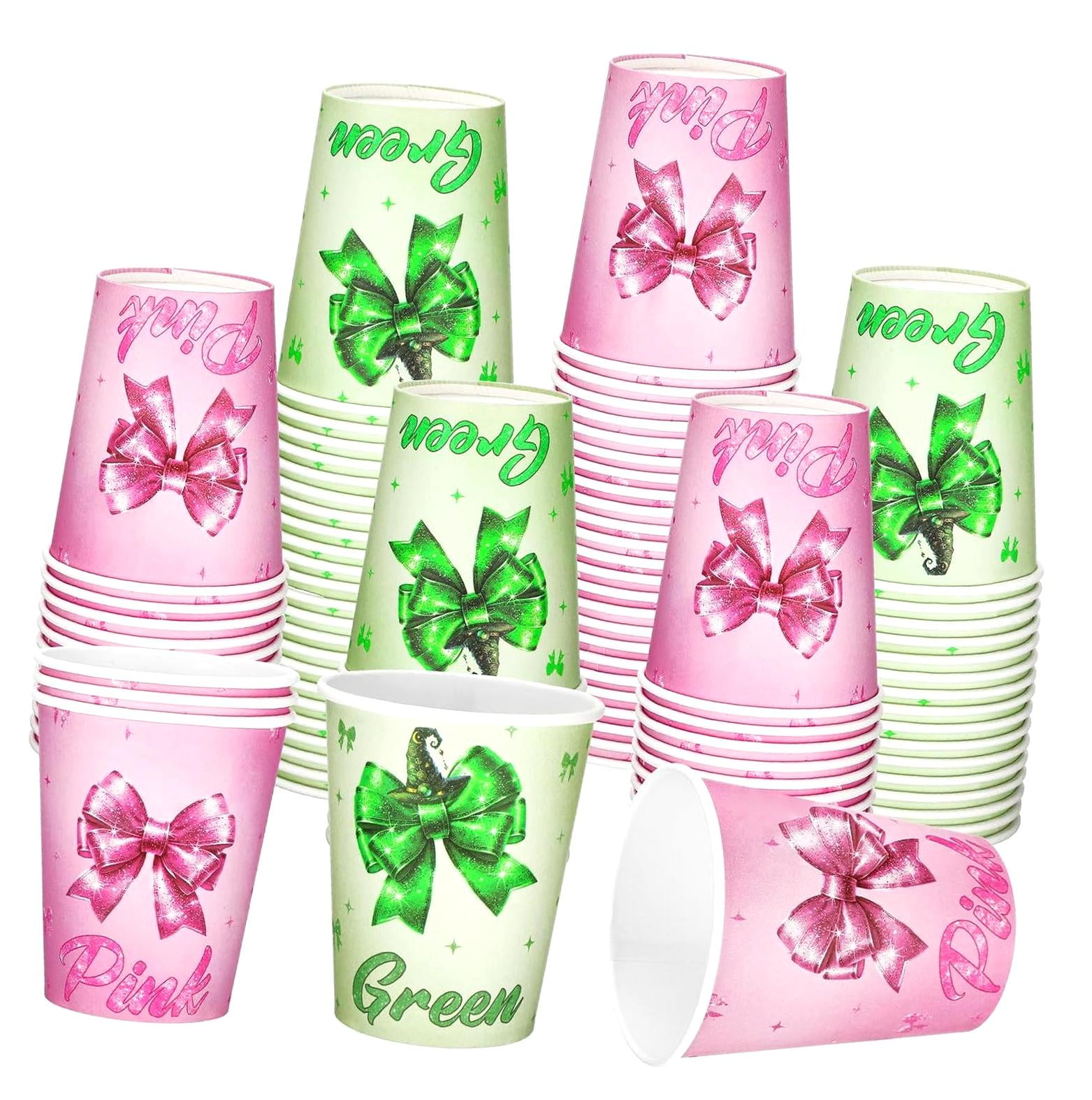 HYKE 50-Piece Themed Party Paper Cups 9-Ounce in and Green, Bulk Magician Theme Friendship ...