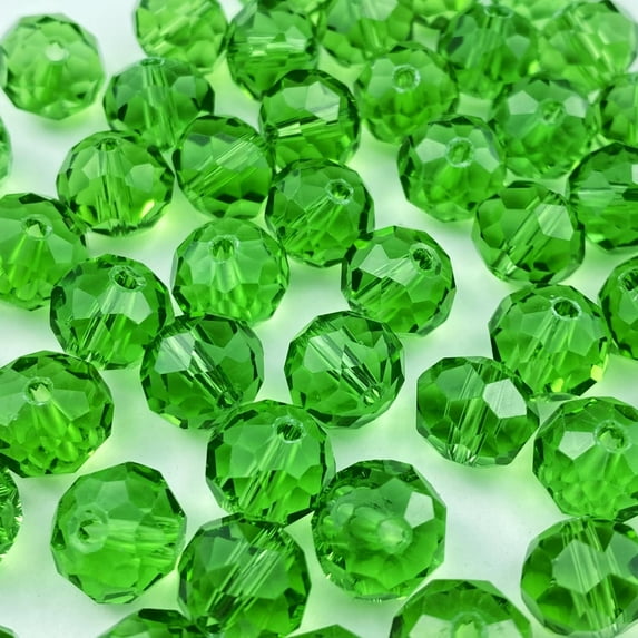 HYKE 50 Pieces 10mm Faceted Rondelle Spacer Beads with Hole for ...