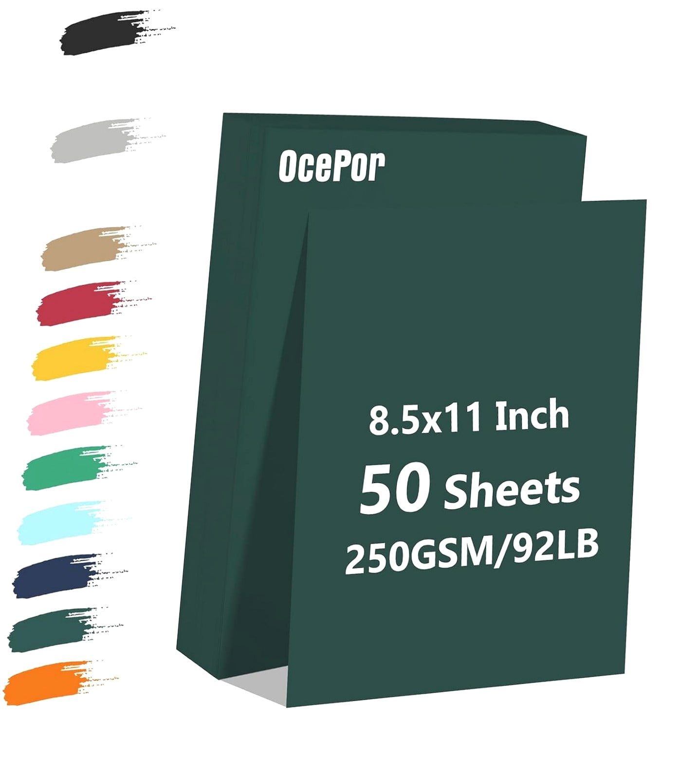 HYKE 50 of Dark Cardstock Paper, Colored Printer Paper 8.5 11 Inches ...