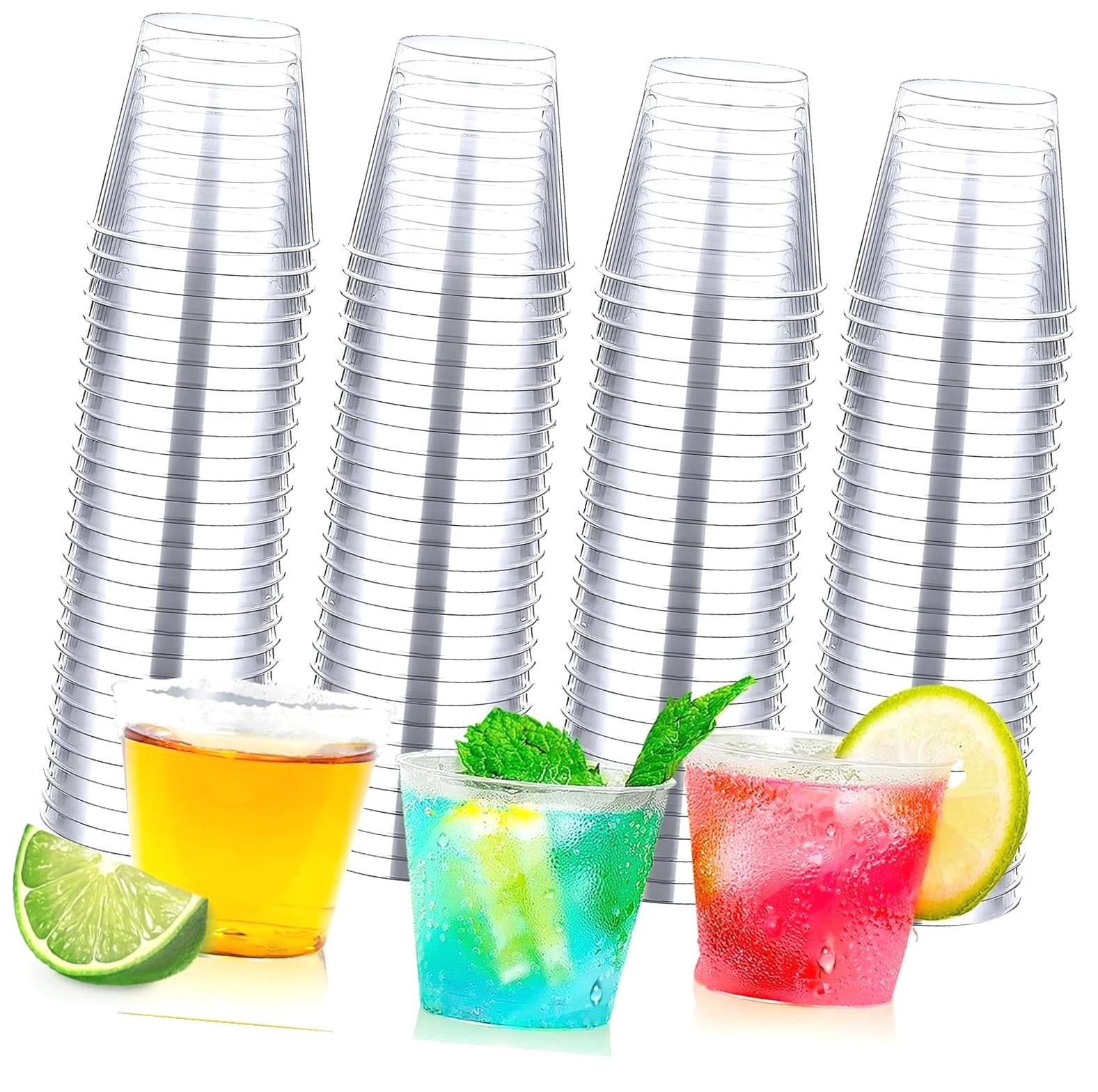 HYKE 500Counts 1OZ. Shot Glasses Plastic Shot Cups Sparkling Mini Shot ...