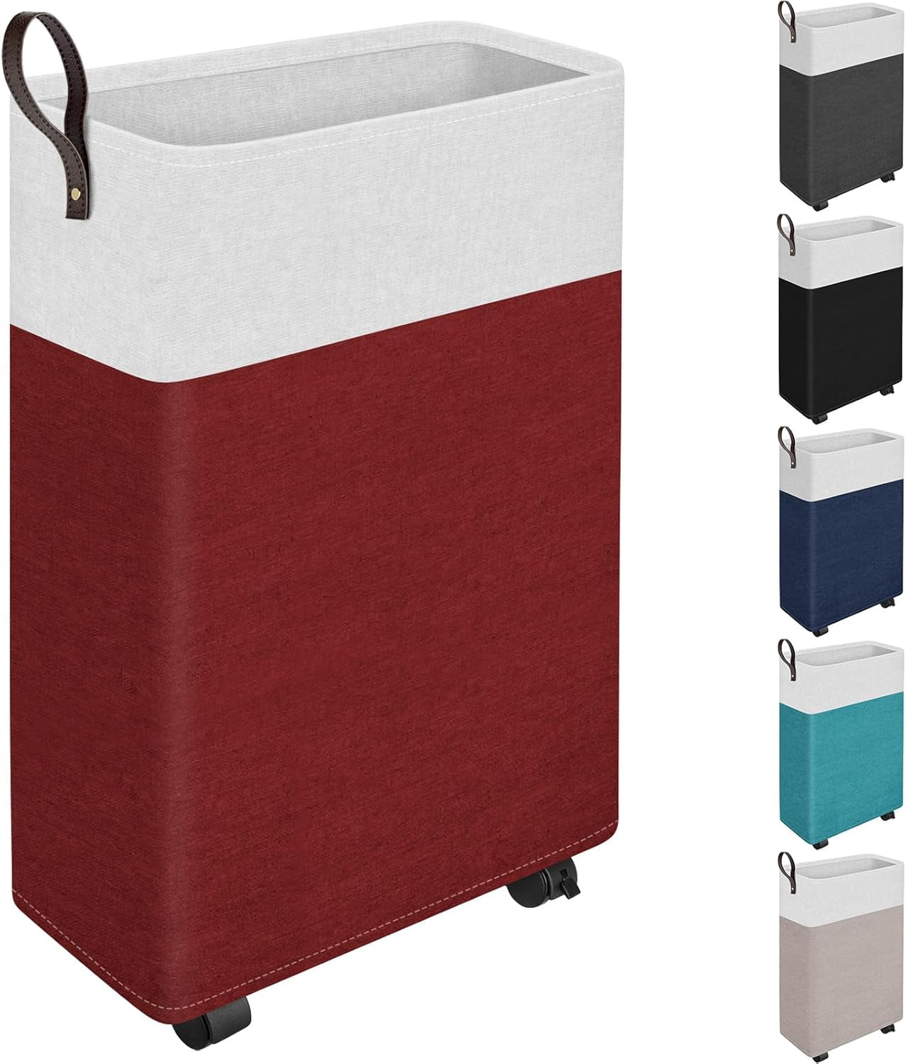 HYKE 50L Rolling Laundry Basket with Wheels, Collapsible & Waterof ...