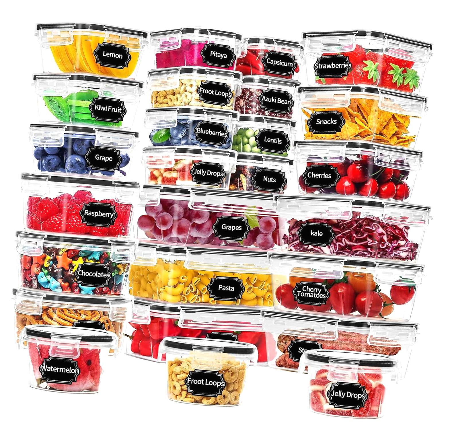 HYKE 52 Piece Airtight Food Storage Containers with Lids (26 Containers ...