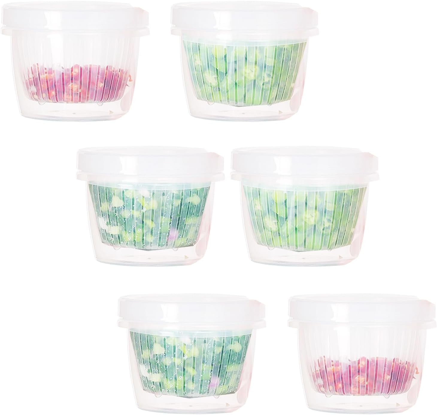 HYKE 6 PCS Plastic Pickle Container with Strainer,Transparent Pickle ...