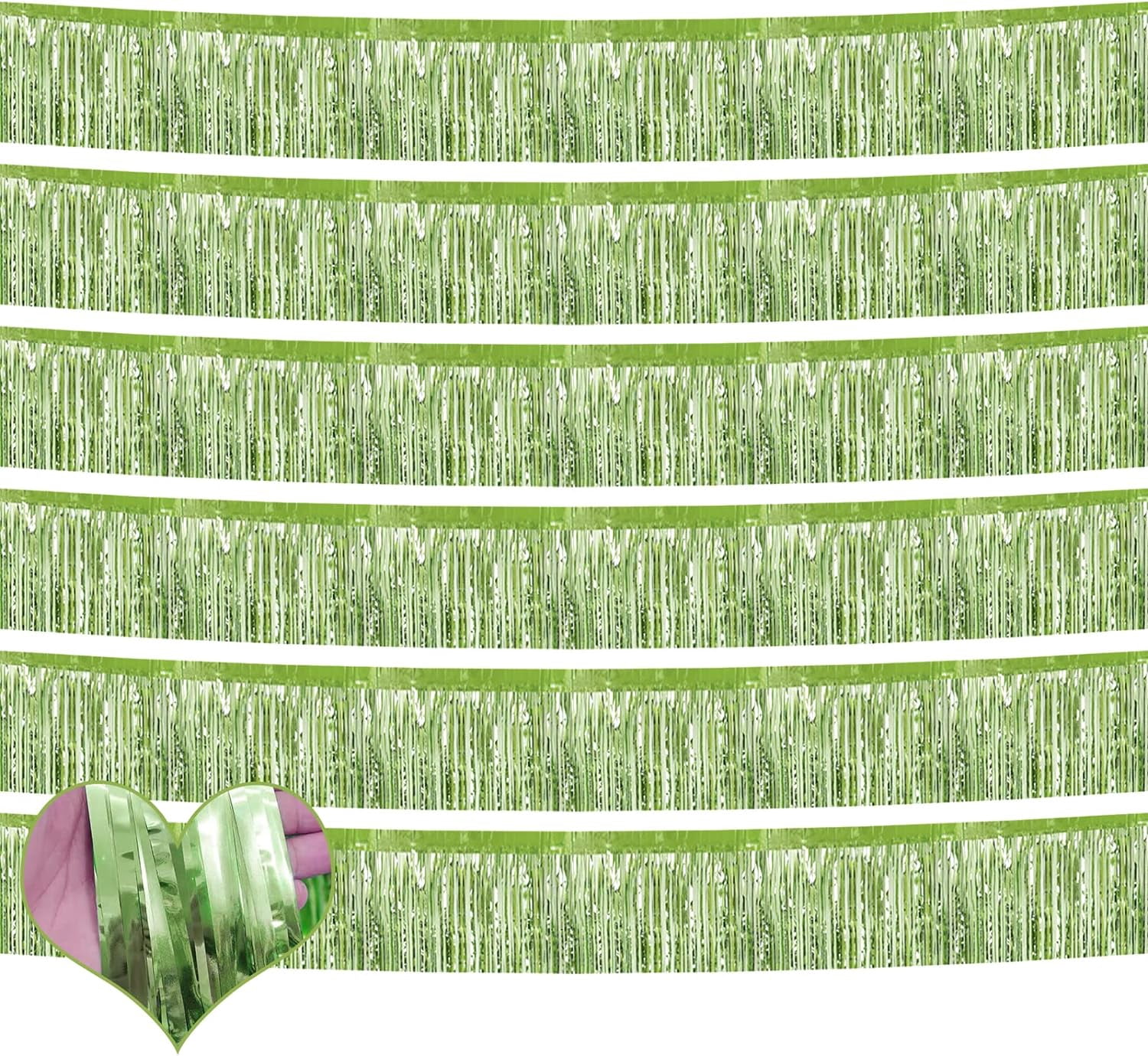 HYKE 6 Pack 10 Feet Foil Fringe Garland Metc Tinsel Banner Wall Hanging ...