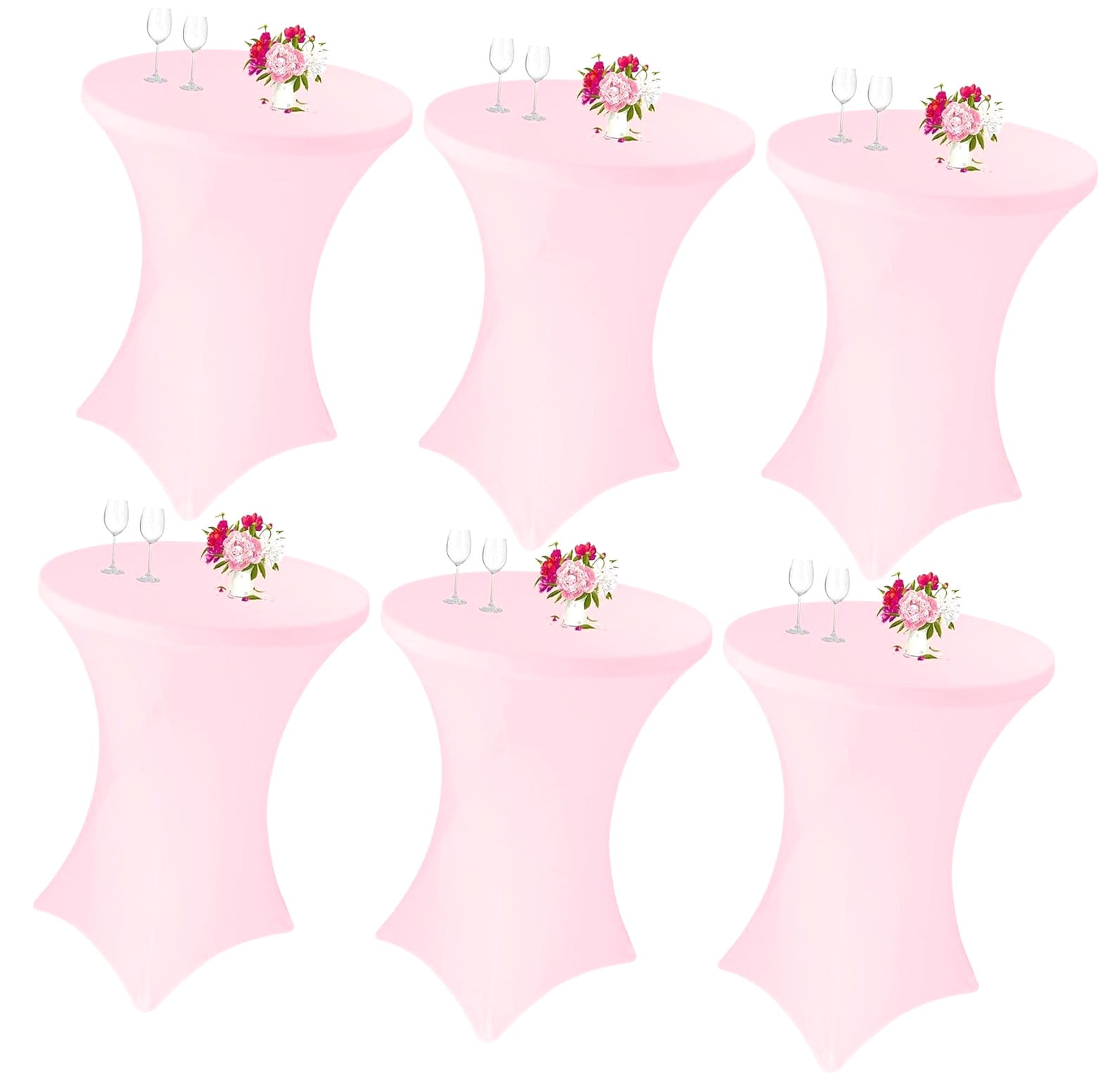 HYKE 6 Pack Cocktail Tablecloth 32"x43" Stretch Square Corners Cocktail ...