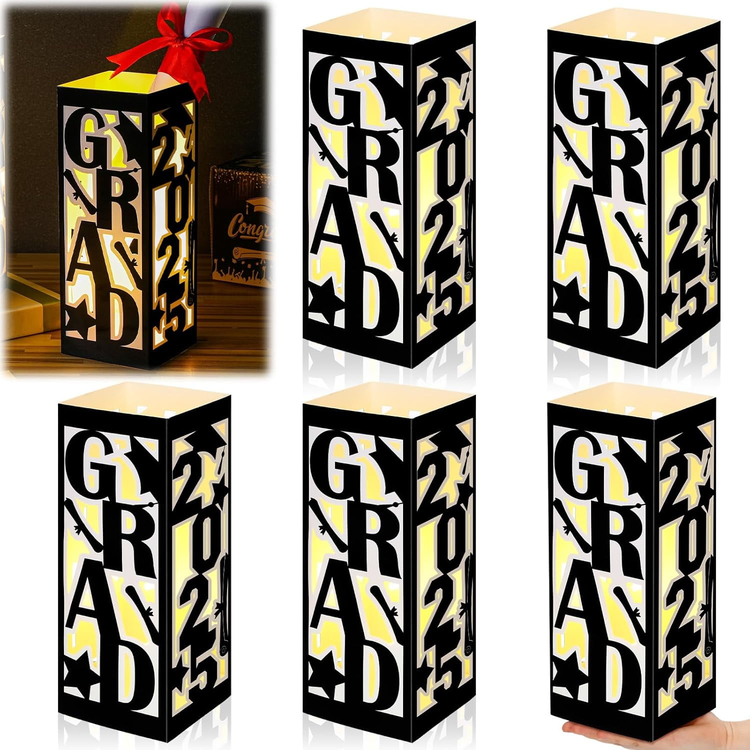 HYKE 6 Pcs Large Graduation Table Centerpieces 2025 Graduation Lantern ...