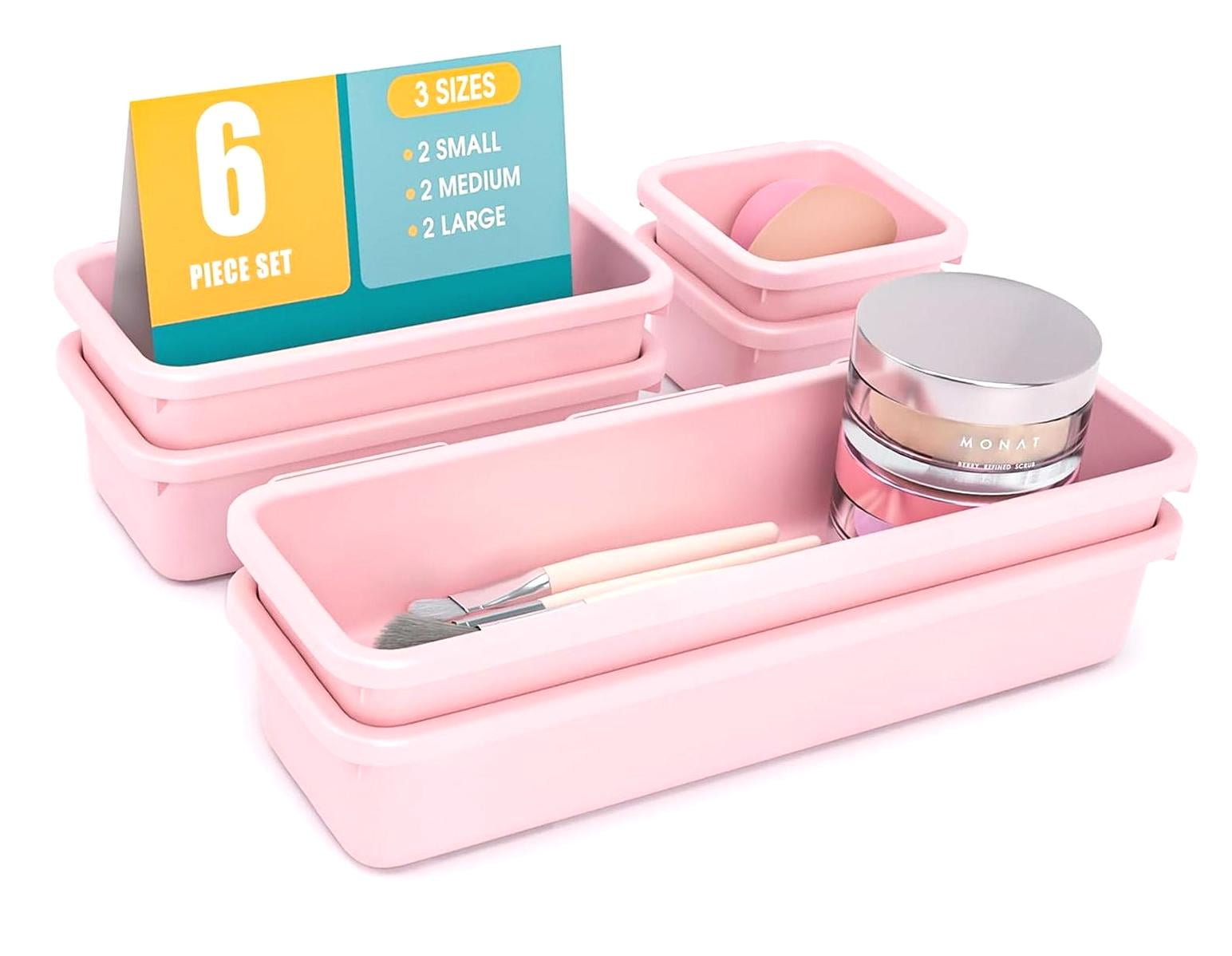 HYKE 6 Piece Drawer Organizer Collection, 3 Varieties Makeup Drawer ...