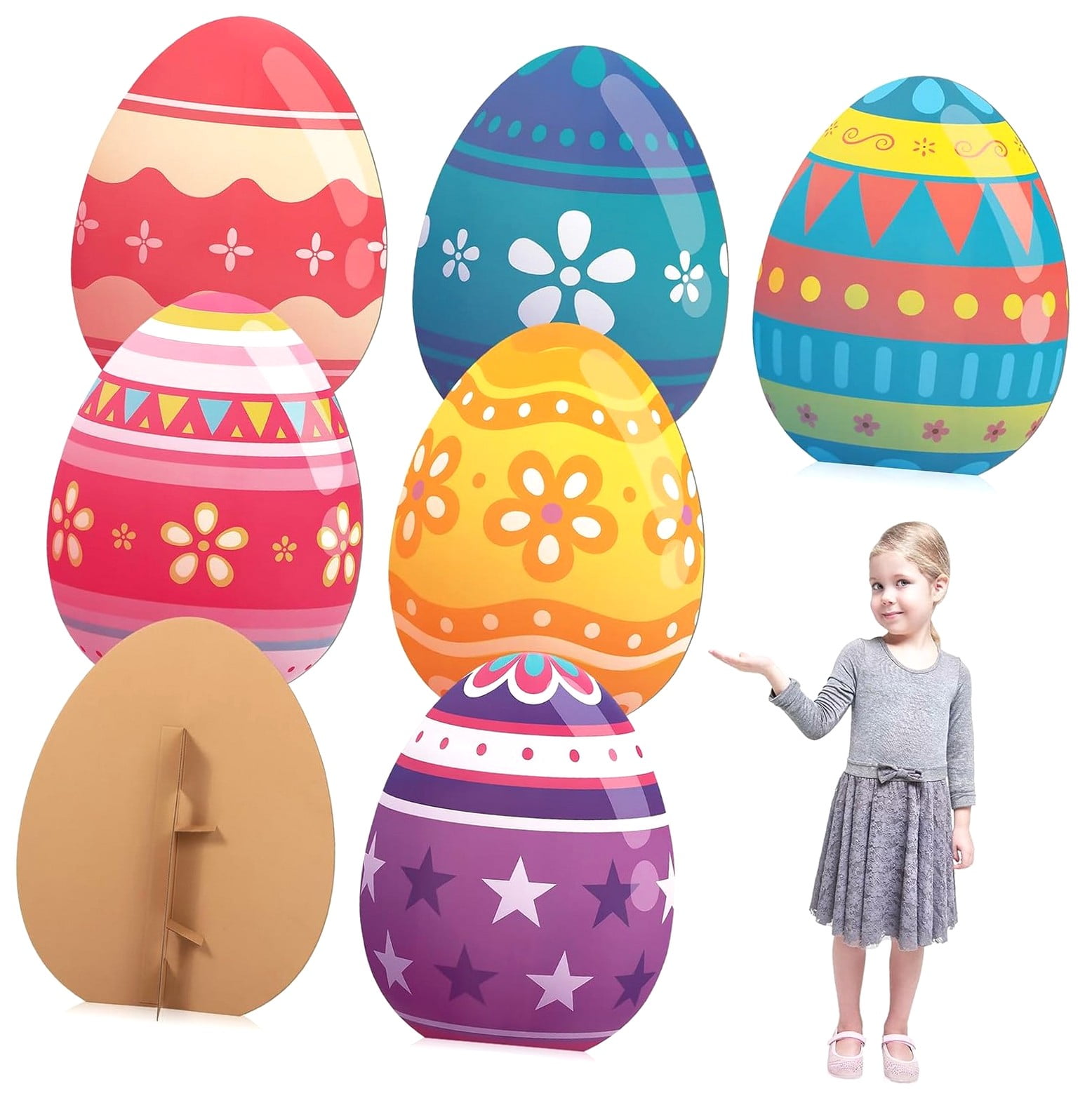 HYKE 6 Pieces Stand Ups Set 2.3 Feet Tall Cardboard Cutout Multicolored ...
