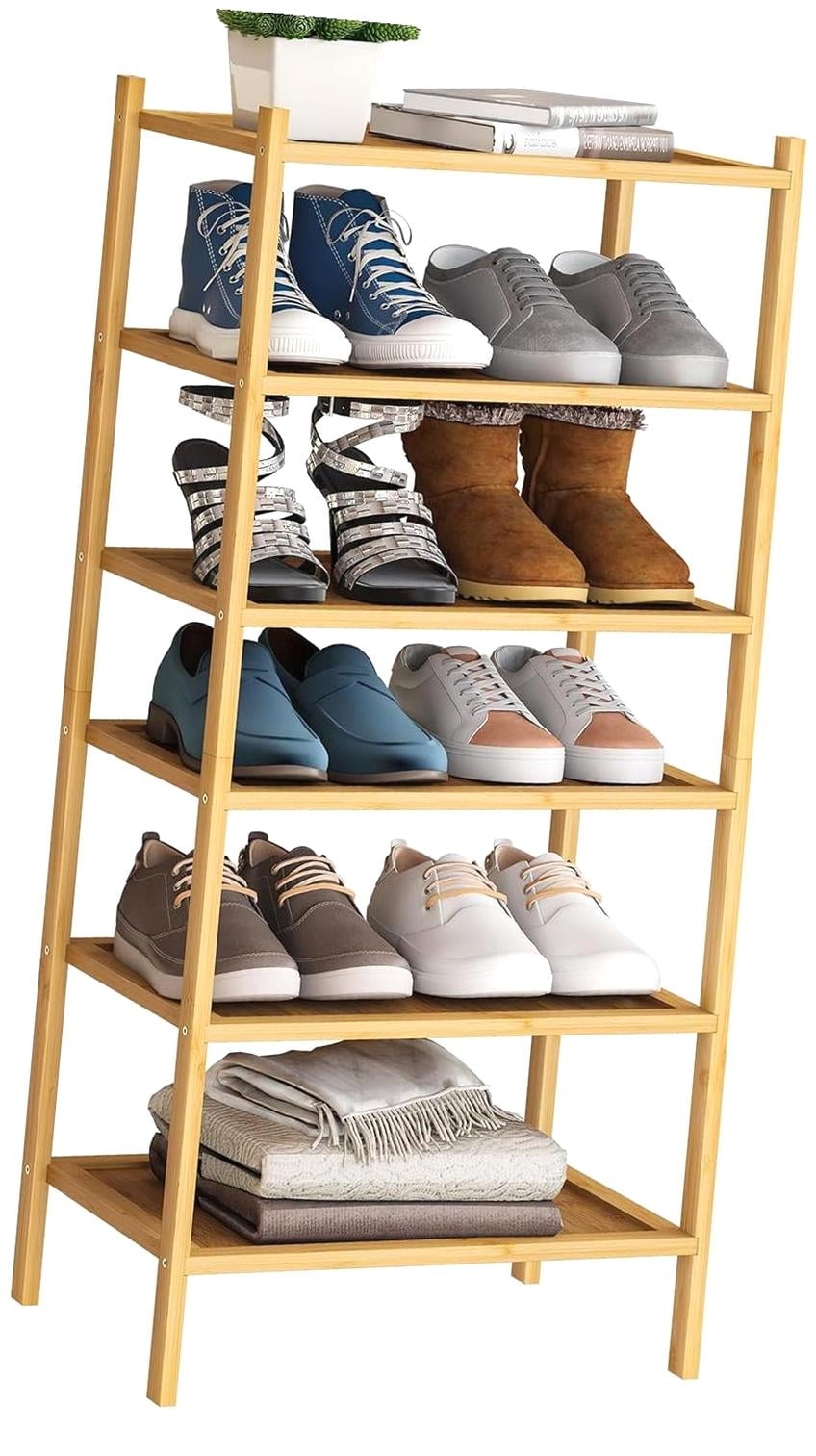 HYKE 6-Tier Compact Shoe Rack Premium Stackable Shoe Shelf Storage ...
