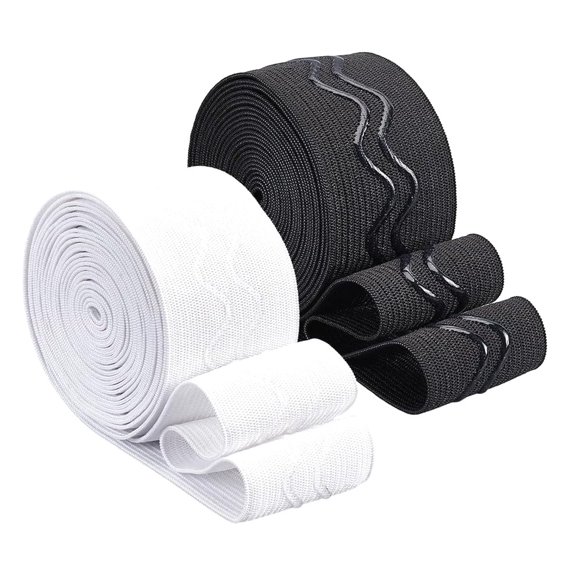 HYKE 6 Yards 2 Colors Band 1.5 Inch White Heavy Stretch Knit Flat ...