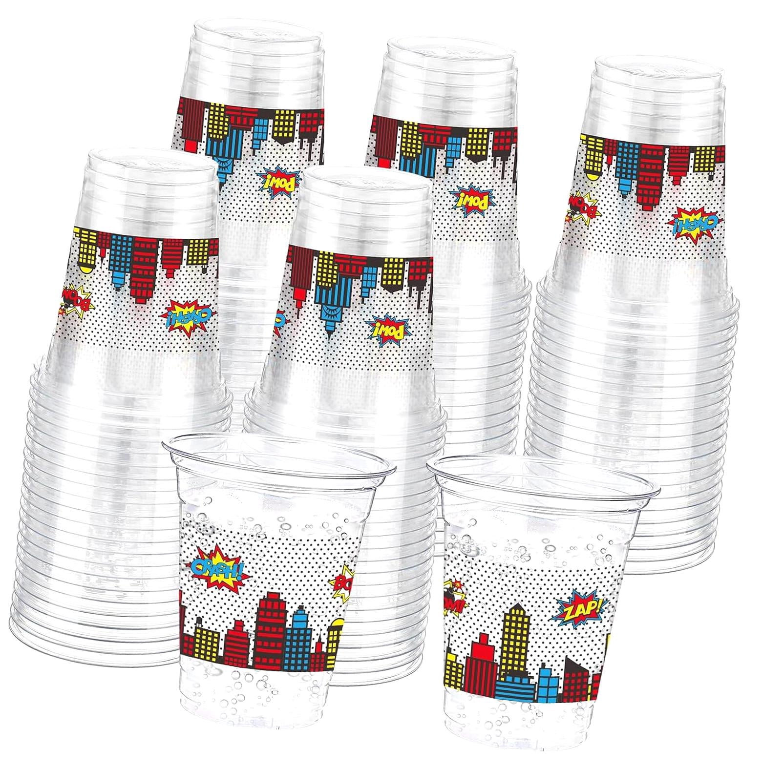 HYKE 60 Pack Bee Theme Cup 12 oz Honeycomb Clear Plastic Drinking Cups ...
