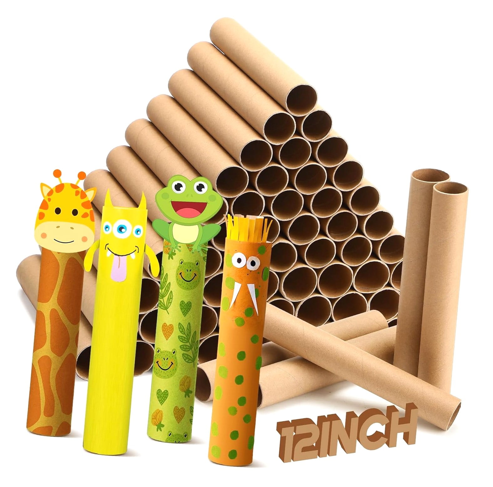 HYKE 60 Pcs Cardboard for Craft 2 Size Empty Paper Rolls Cardboard ...