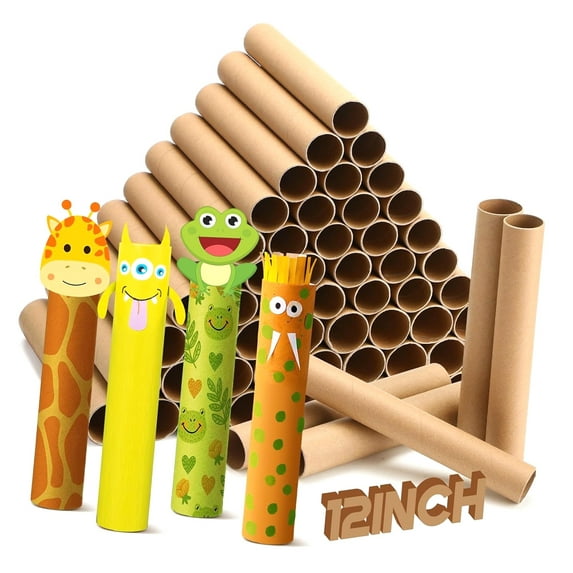 HYKE 60 Pcs Cardboard for Craft 2 Size Empty Paper Rolls Cardboard ...