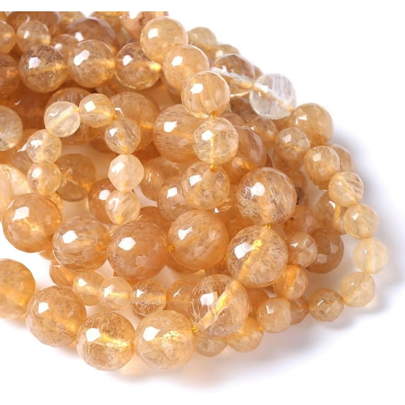 Bybiment 60pcs 6mm Faceted Tea Watermelon Jade Stone Beads for Jewelry Making Beads Bracelet ...