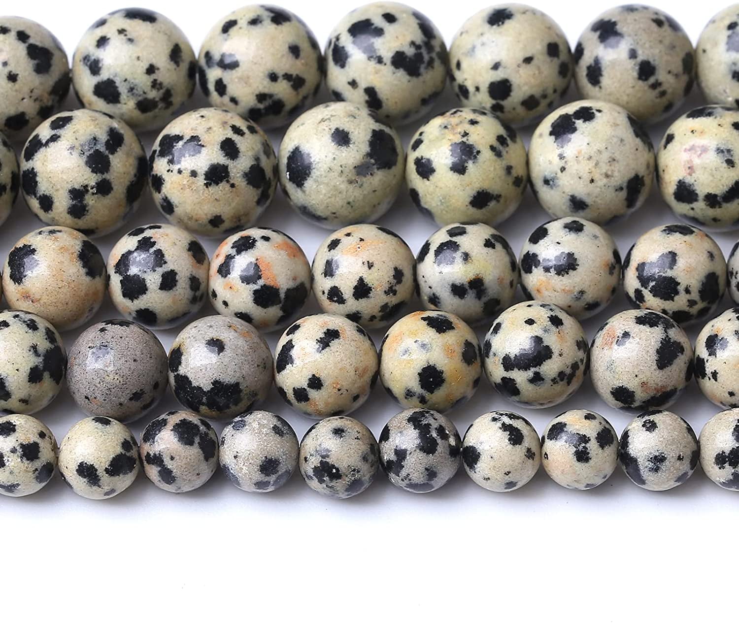 HYKE 6mm 60pcs Stone Beads Dalmatian Jasper Round Loose Spacer Beads for Jewelry Making Bracelet ...