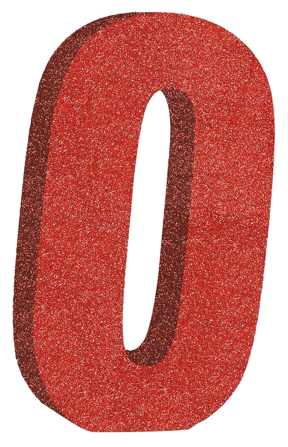 HYKE 7.8 Inch Red Sparkle Number 0 Table Decor 0-9 Red Celebration ...