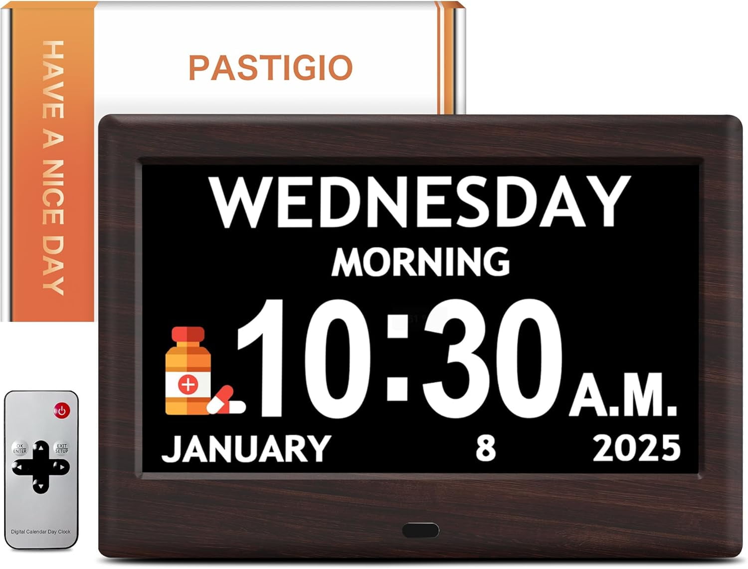 HYKE 7'' Digital Clocks, 12 Reminders & 6 Ala, Dementia Clock with Date ...