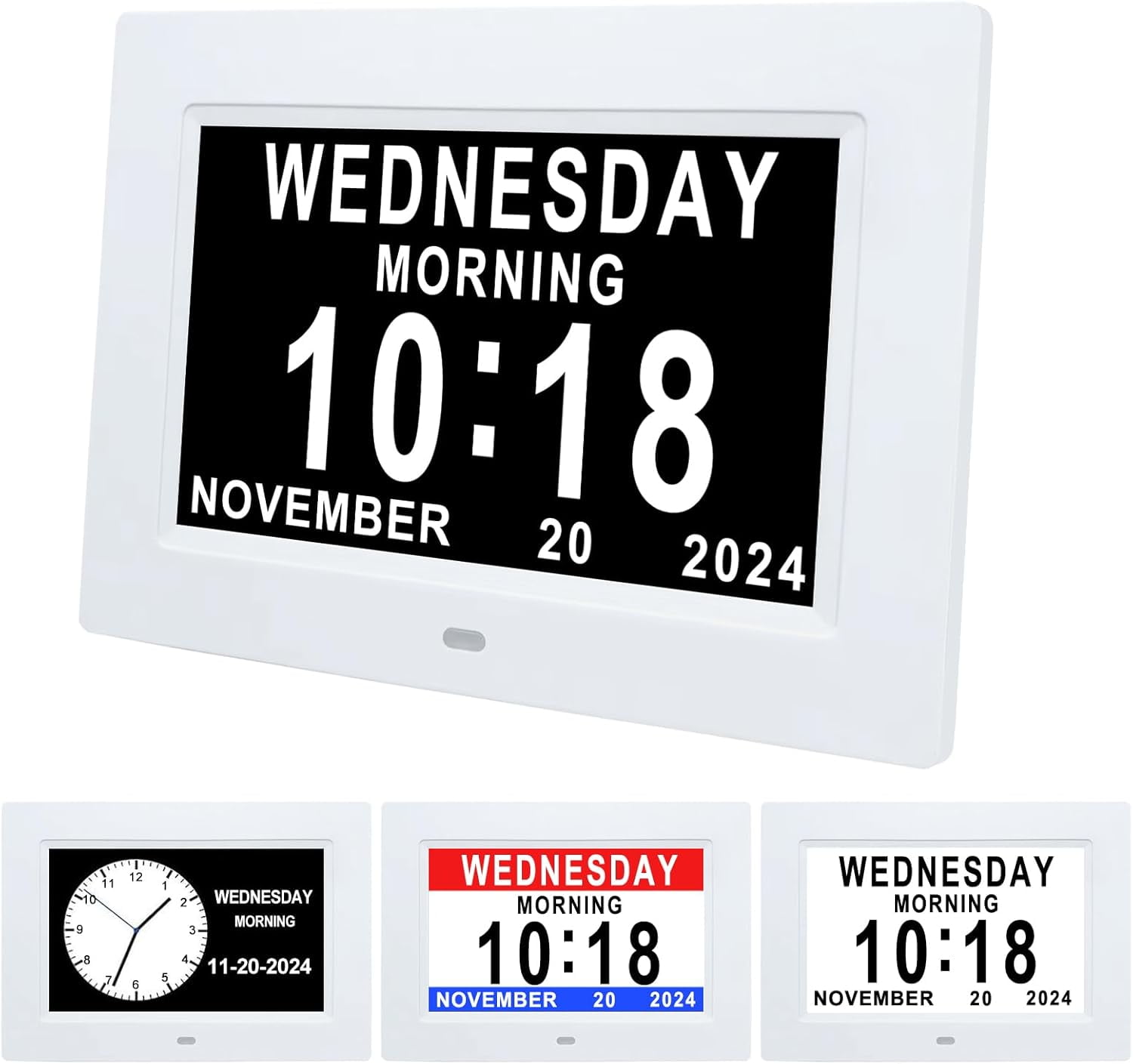 HYKE 7 Inch Digital Clock with Day and Date for Elderly Large Display ...