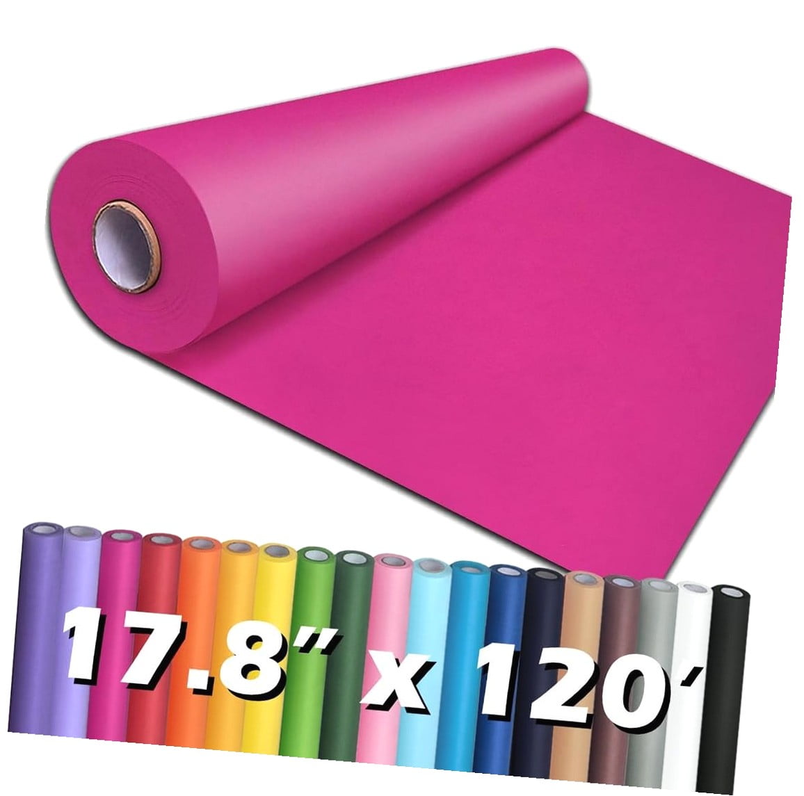 HYKE .8" 1," (120') Rose Red Paper Roll for Craft Bulletin Paper Table ...
