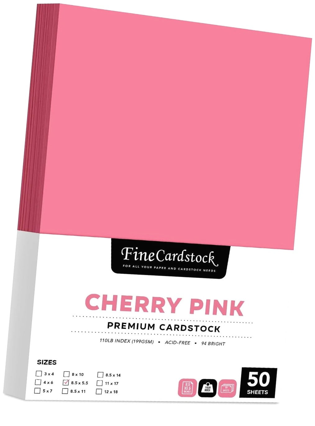 HYKE 8.5 5.5 Inch Cherry Pastel Color Cardstock Paper for Arts and ...