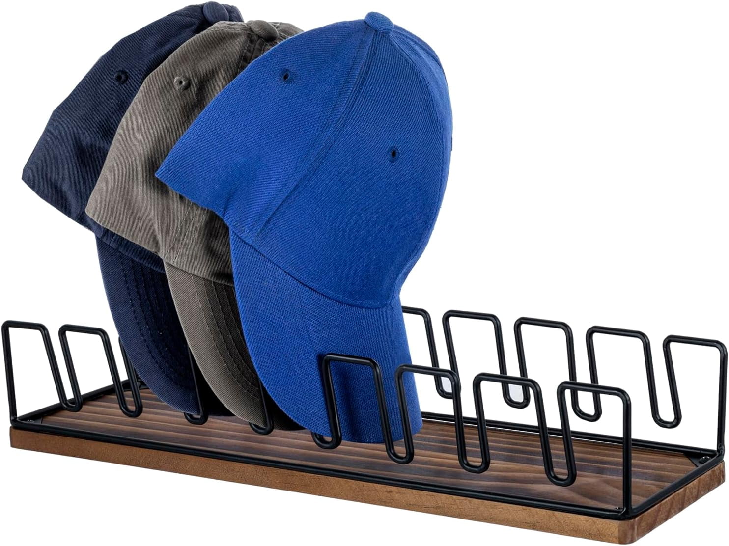 HYKE 8 Slot Baseball Cap Hat Stand Rack, Urban Industrial Burnt Solid ...