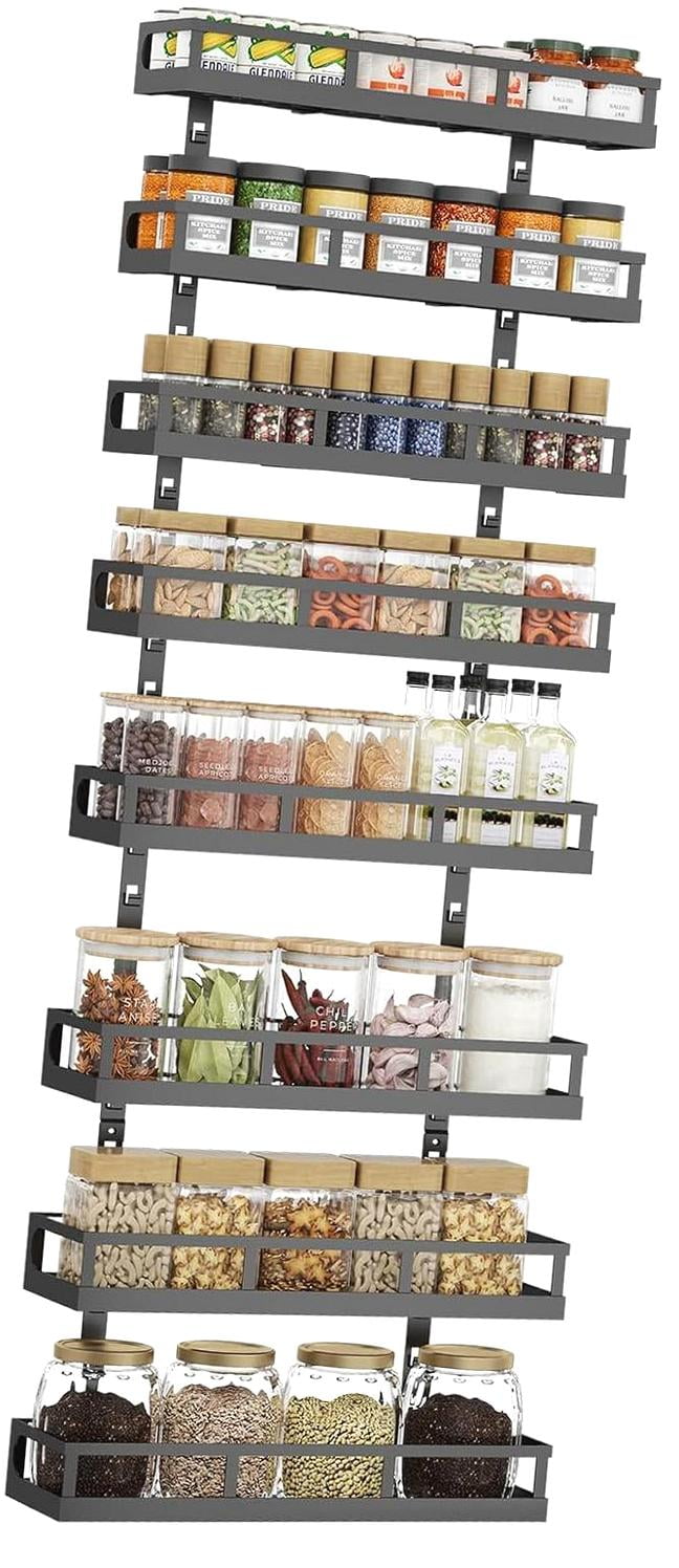 HYKE 8-Tier Adjustable Spice Rack – Wall-Mounted Space-Saving Organizer ...