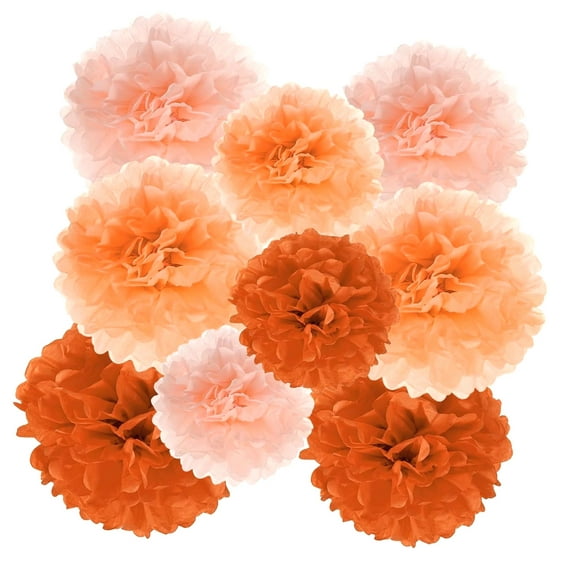 HYKE 8-inch 10-inch 12-inch Tissue Paper Pom Poms, 18-Piece Pom Poms ...