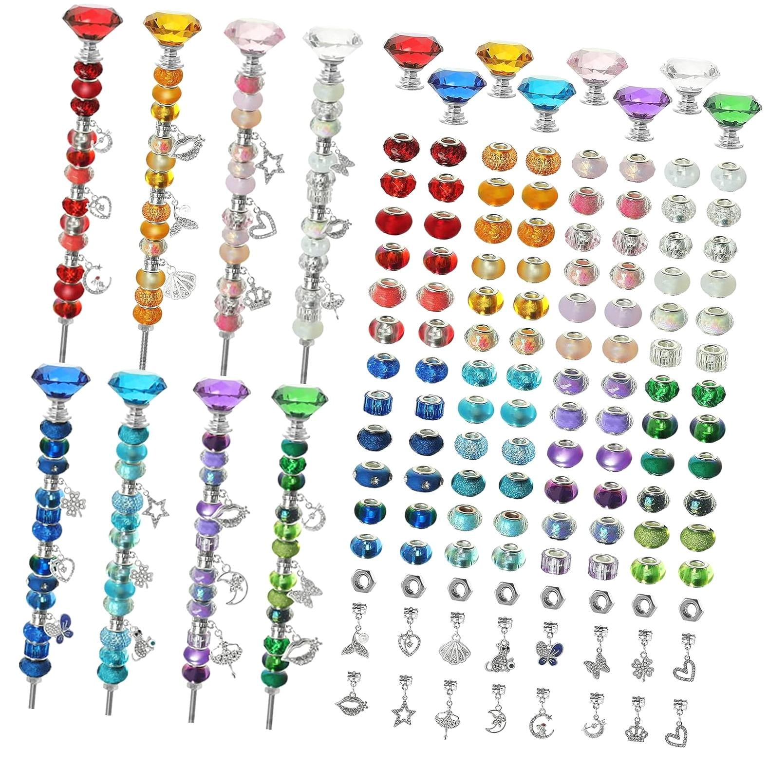 HYKE 8pcs DIY Garden Stakes with Multi-colored Glass Beads and Crystal ...