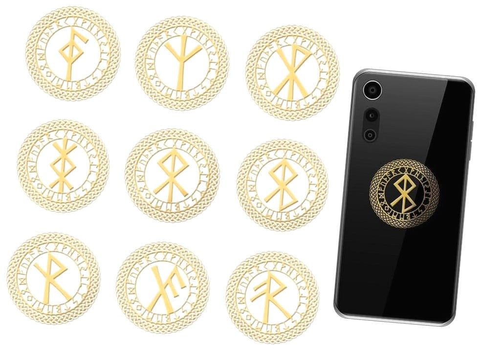 HYKE 9pcs 1.6x1.6 inch Golden Metal Stickers Symbol Metal Stickers ...
