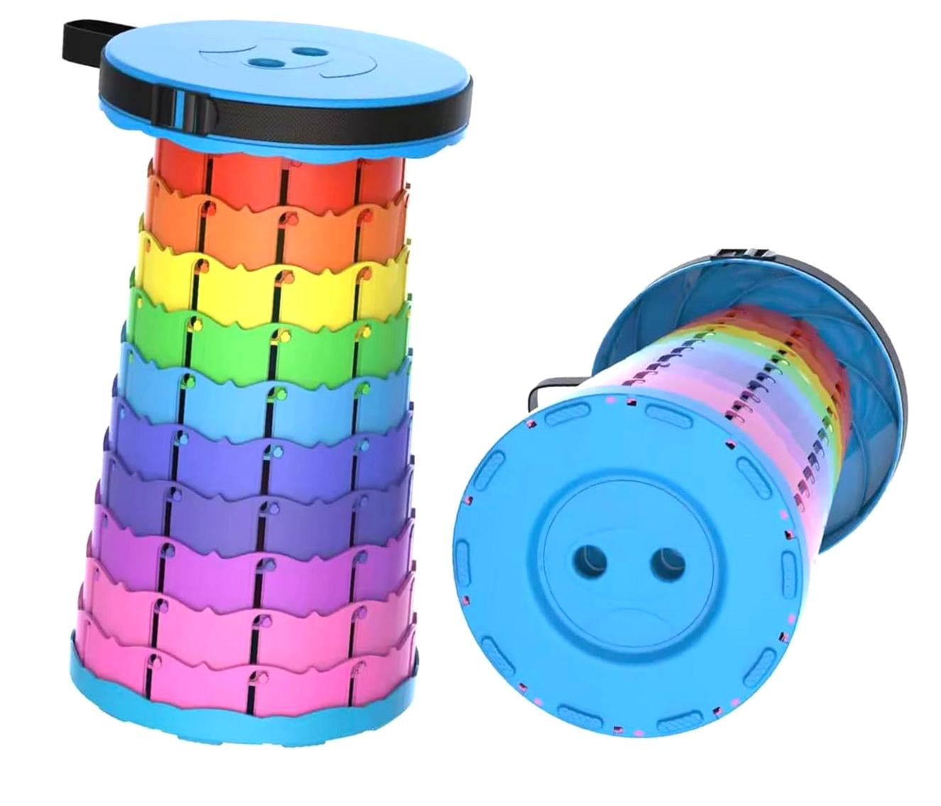 HYKE Adjustable Rainbow Folding Stool for Adults – Portable, Height ...