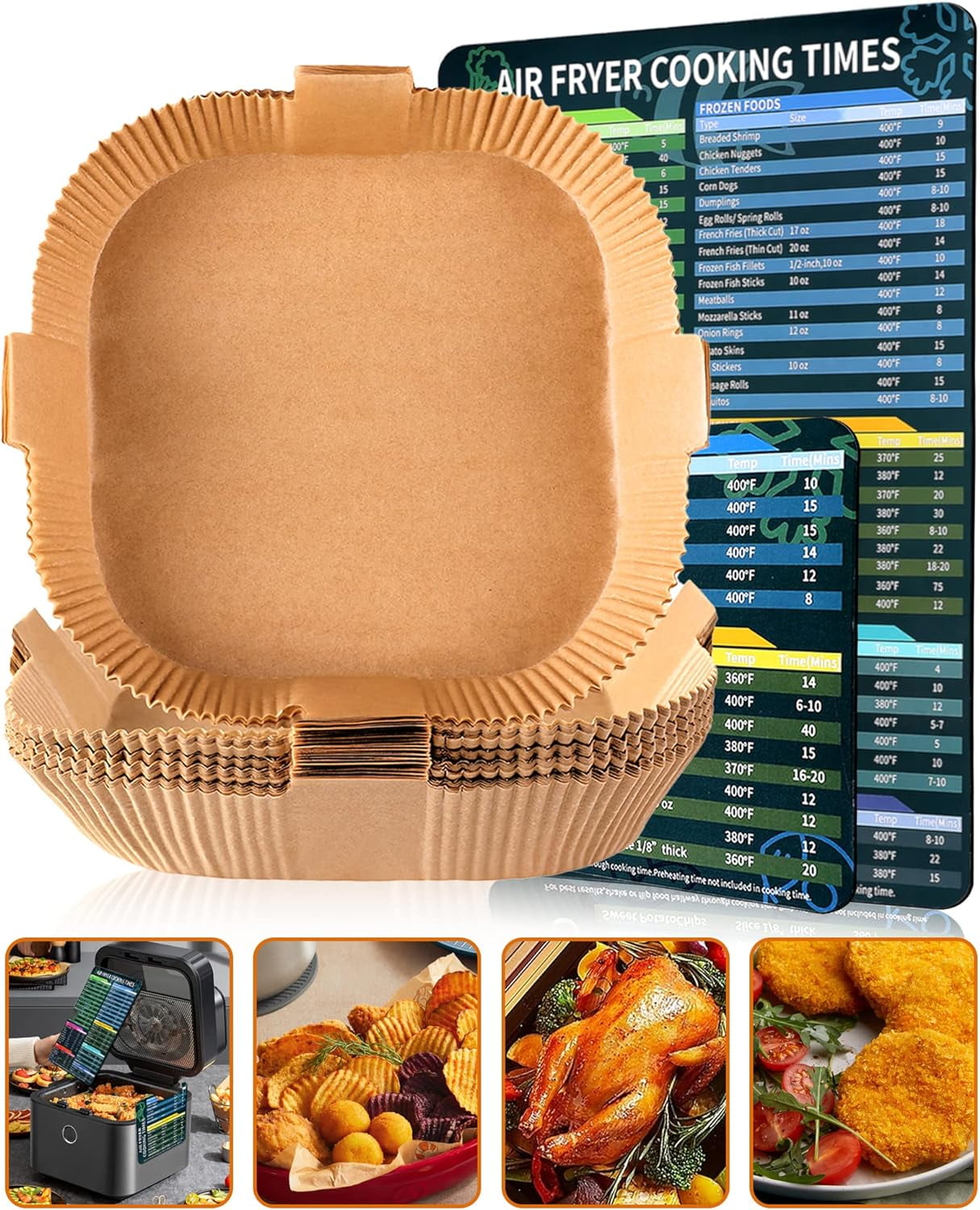 HYKE Air Fryer Disposable Paper Liner - 6.3Inch Square Non-Stick ...