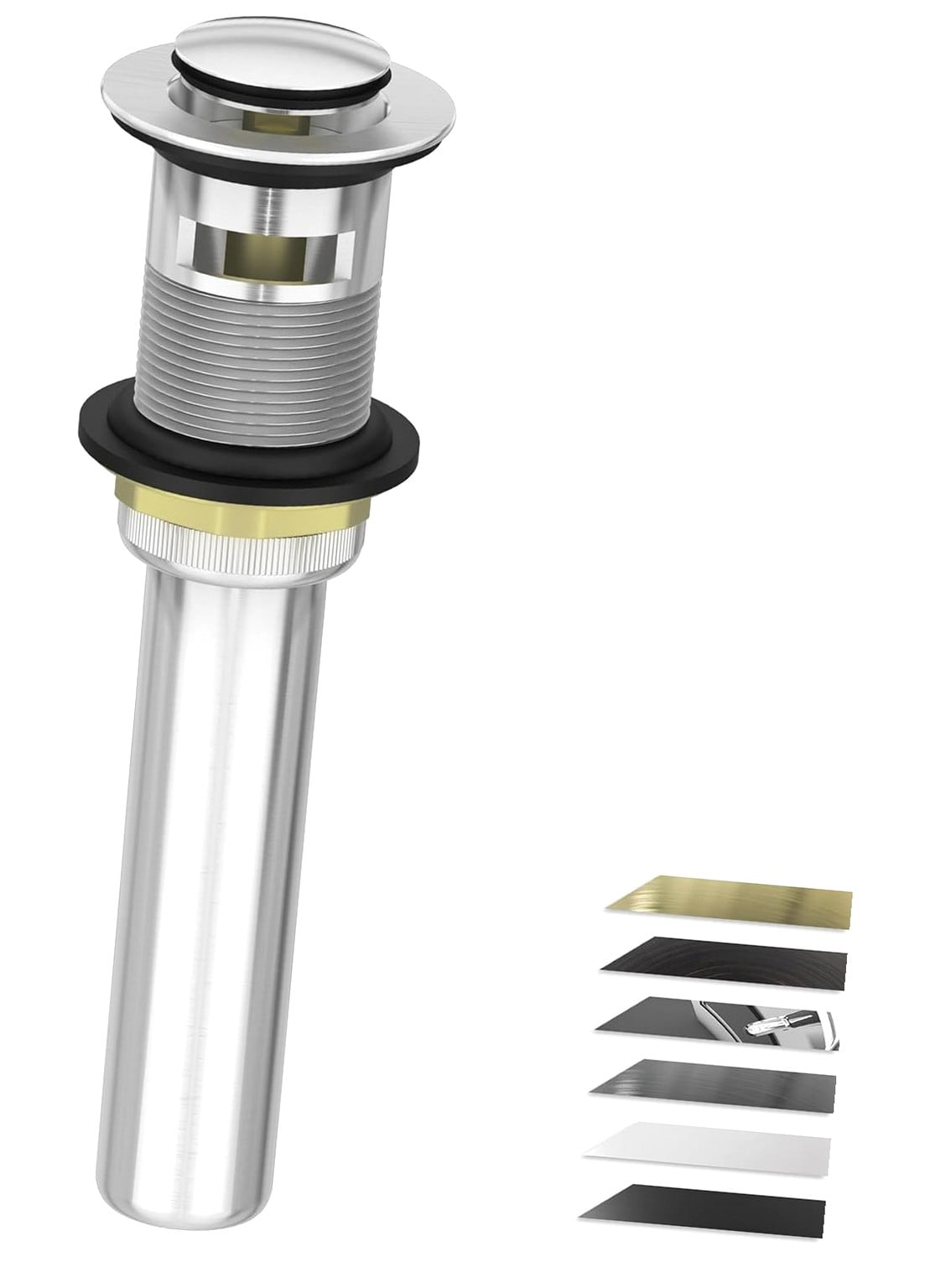 HYKE All Metal Bathroom Sink Drain with Overflow, and Rustproof ...