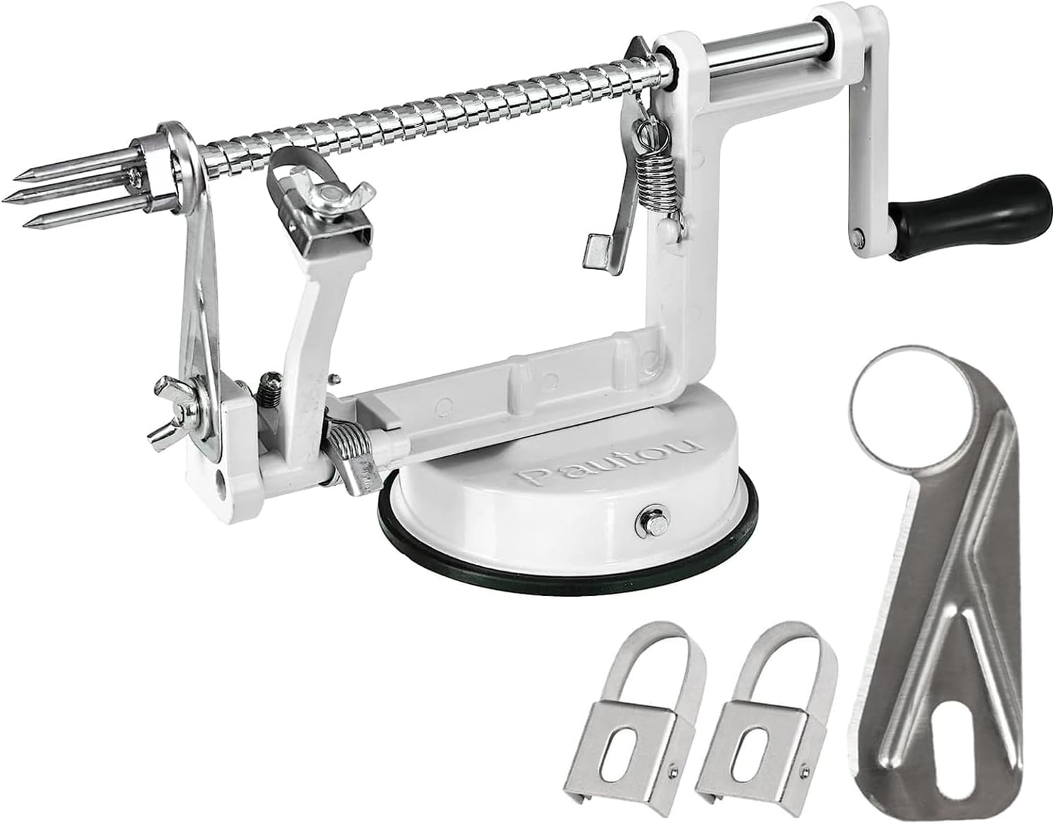HYKE Apple Peeler, Slicer Corer Potato Peelers 3 In 1, Stainless Steel Heavy Duty with Suction ...