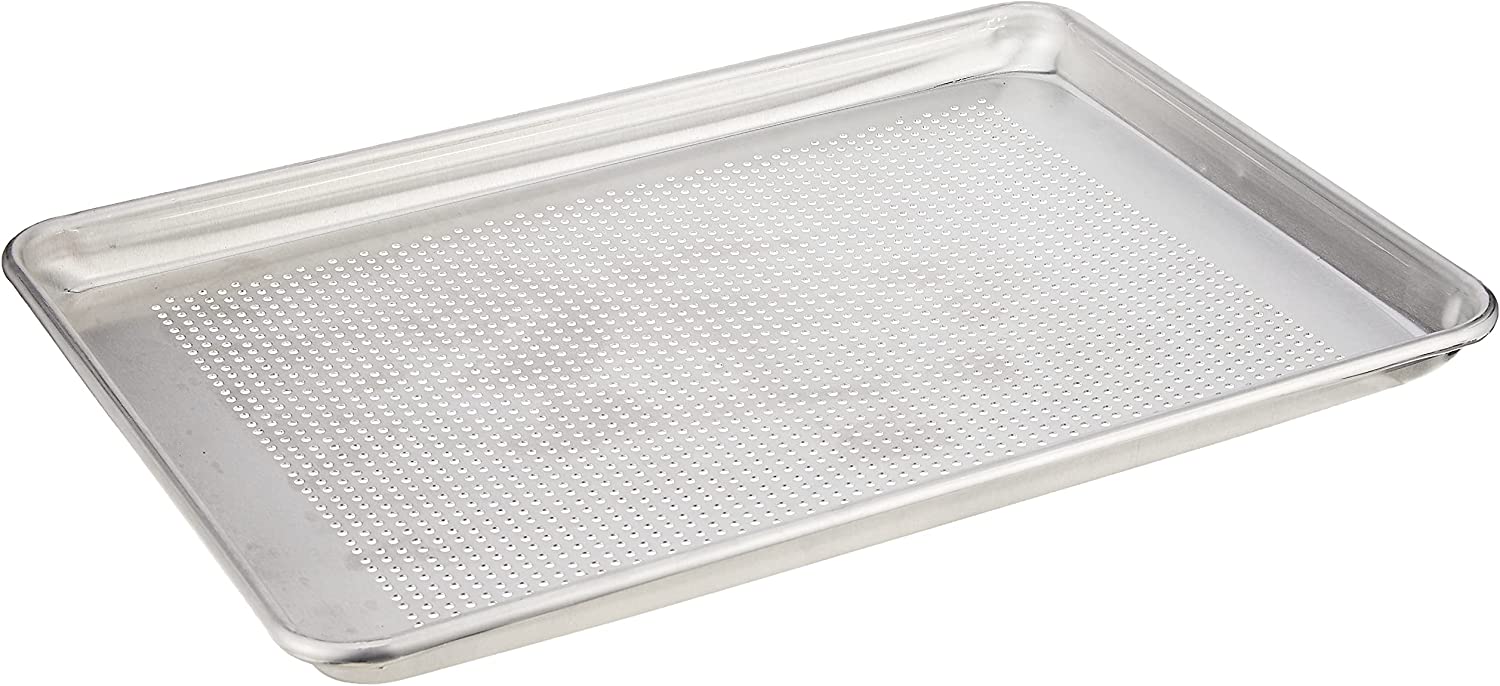 HYKE Artisan fessional Perforated Aluminum Ba Sheet Pan with Lip, 18 x ...