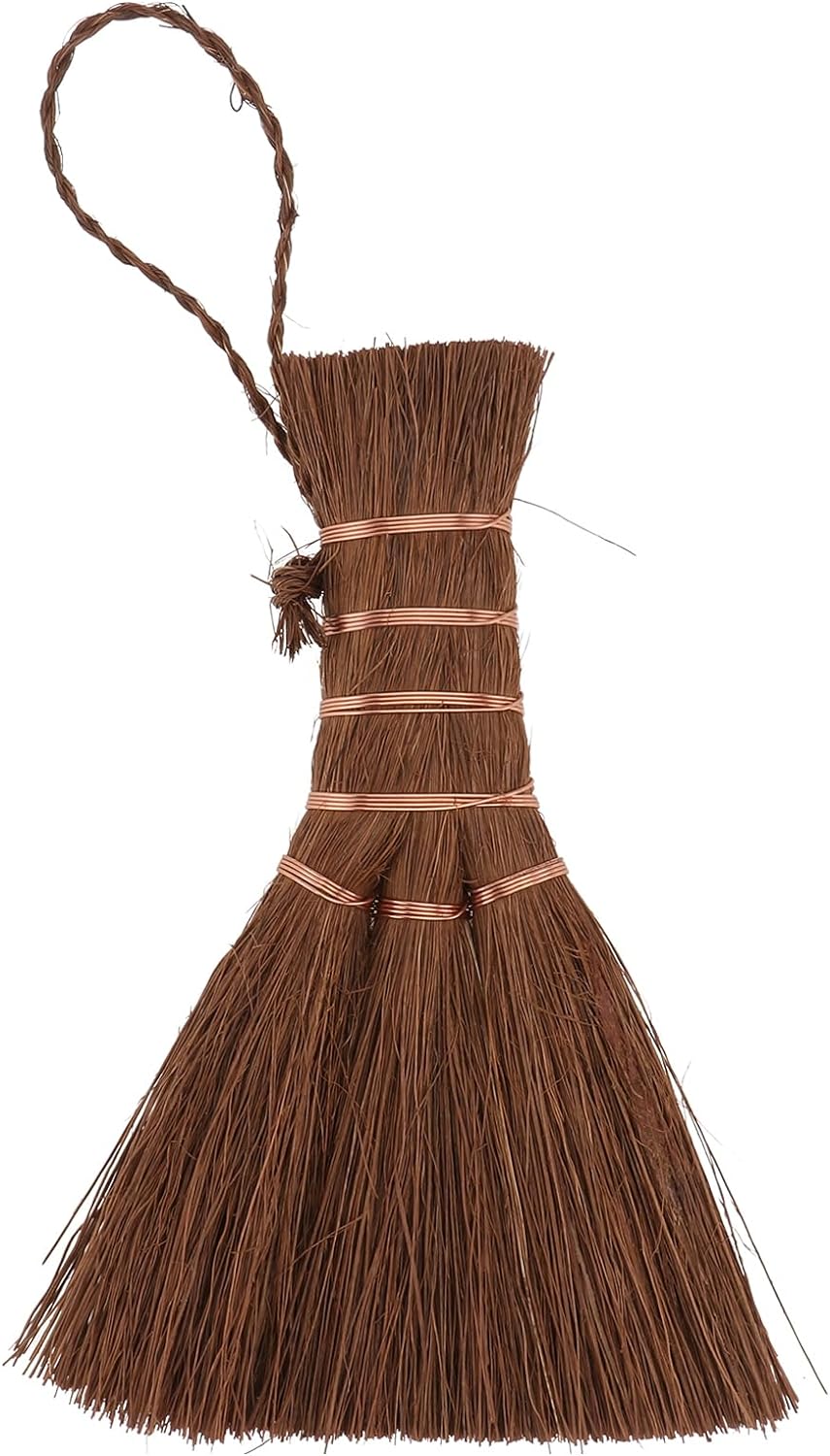 HYKE Asian Whisk Broom Natural Straw Broom with Embroidery Nylon Thread ...