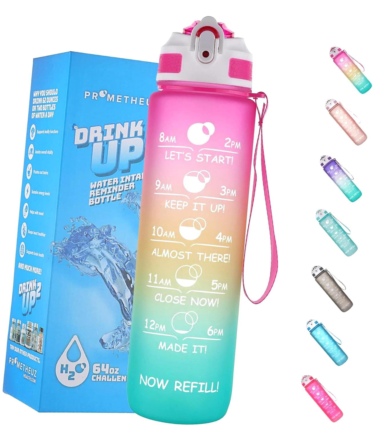 HYKE Athletic Hydration Tracker Bottle with Time Indicators and Sipper ...