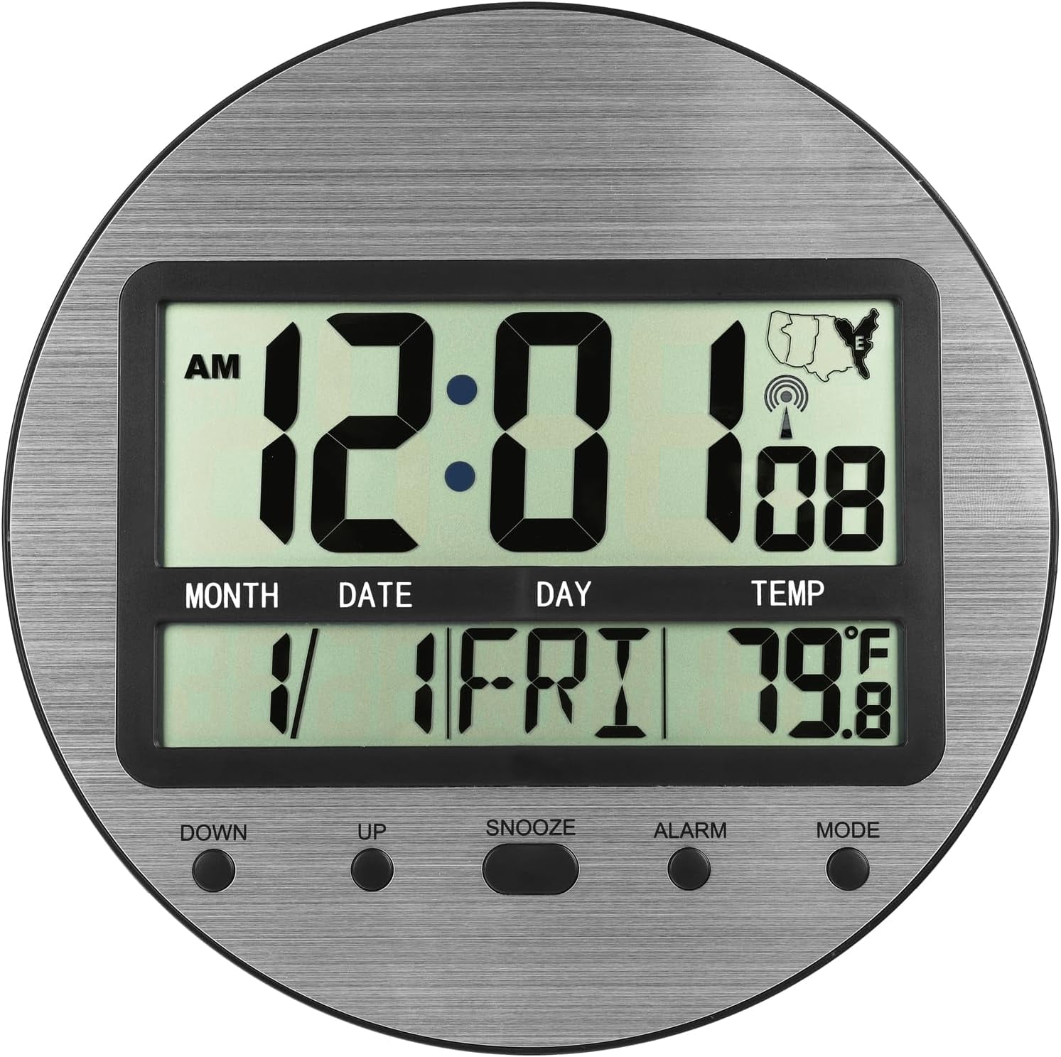 HYKE Atomic Clock with Temperature - Self-Setting Digital Wall Clock ...