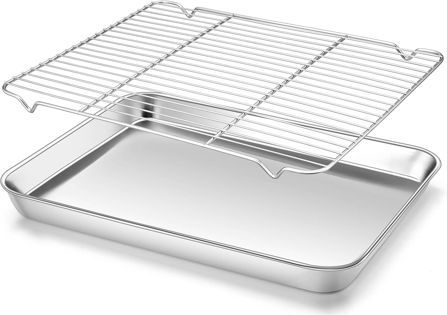 HYKE Ba Sheet Pan with Wire Rack Set, 16 x 12 x 1 Inch Nonstick Cookie ...