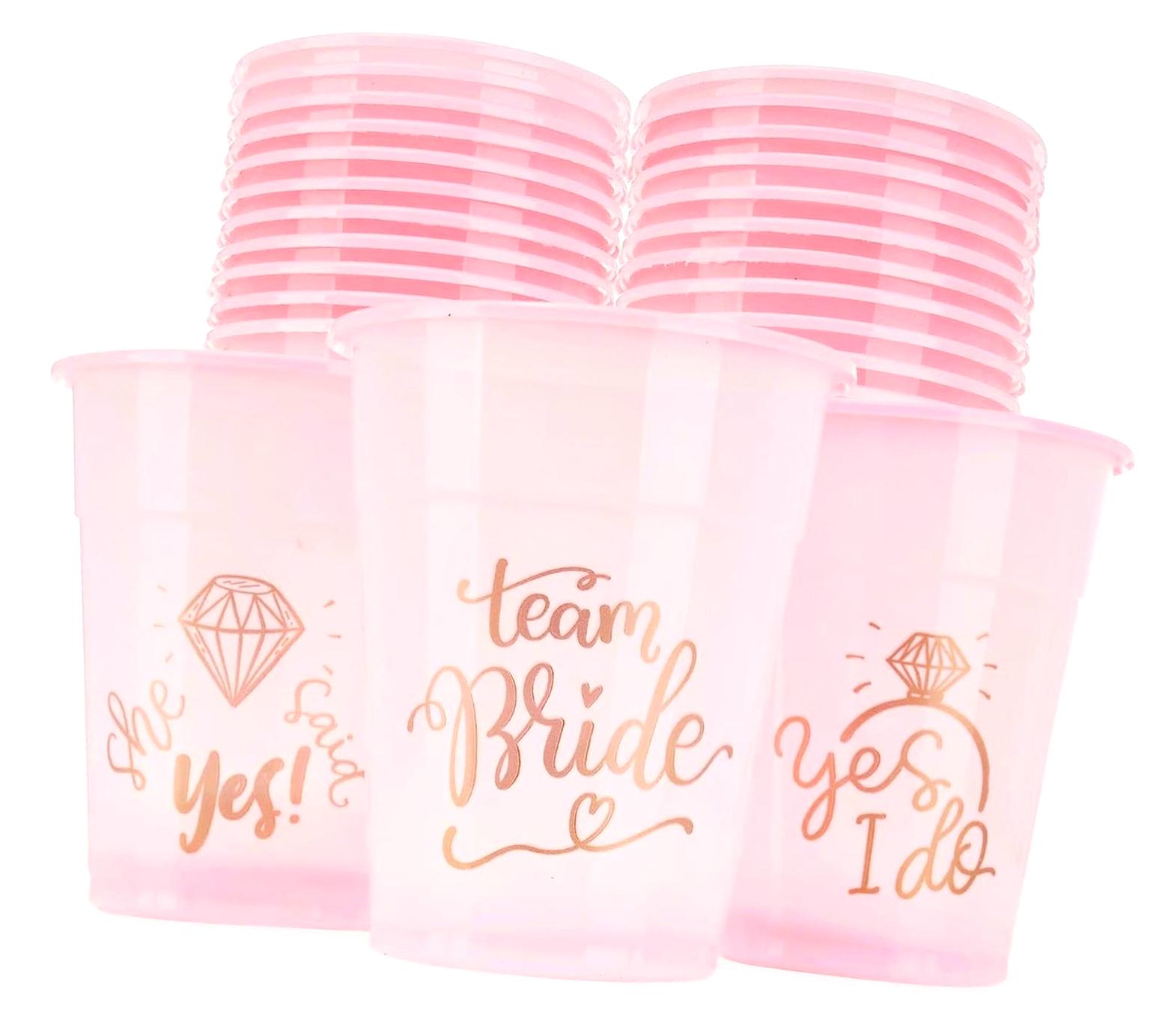 HYKE Bachelorette Party Team Bride Cups - 25 Bridal Shower Decorations ...